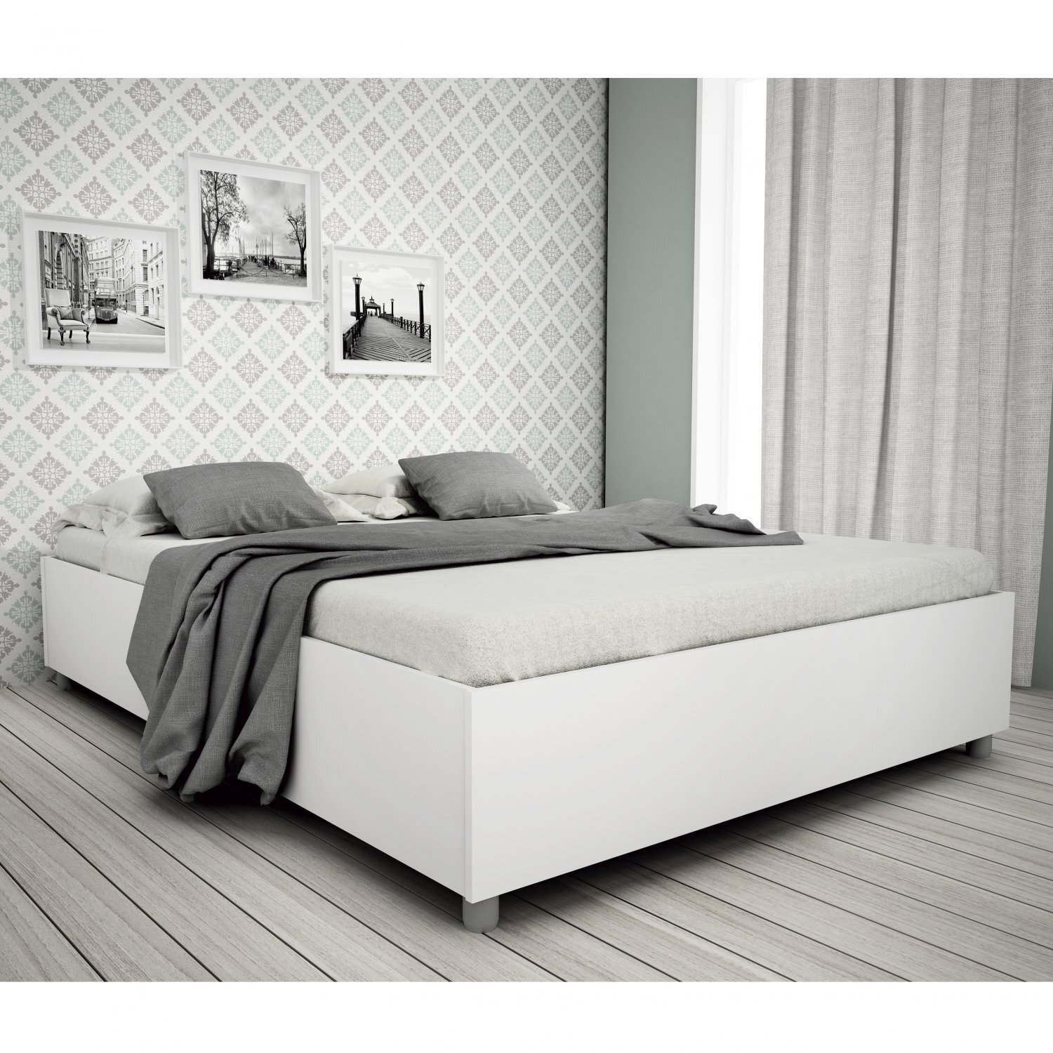 Cama Casal Mônaco Tcil Móveis Branco | MadeiraMadeira