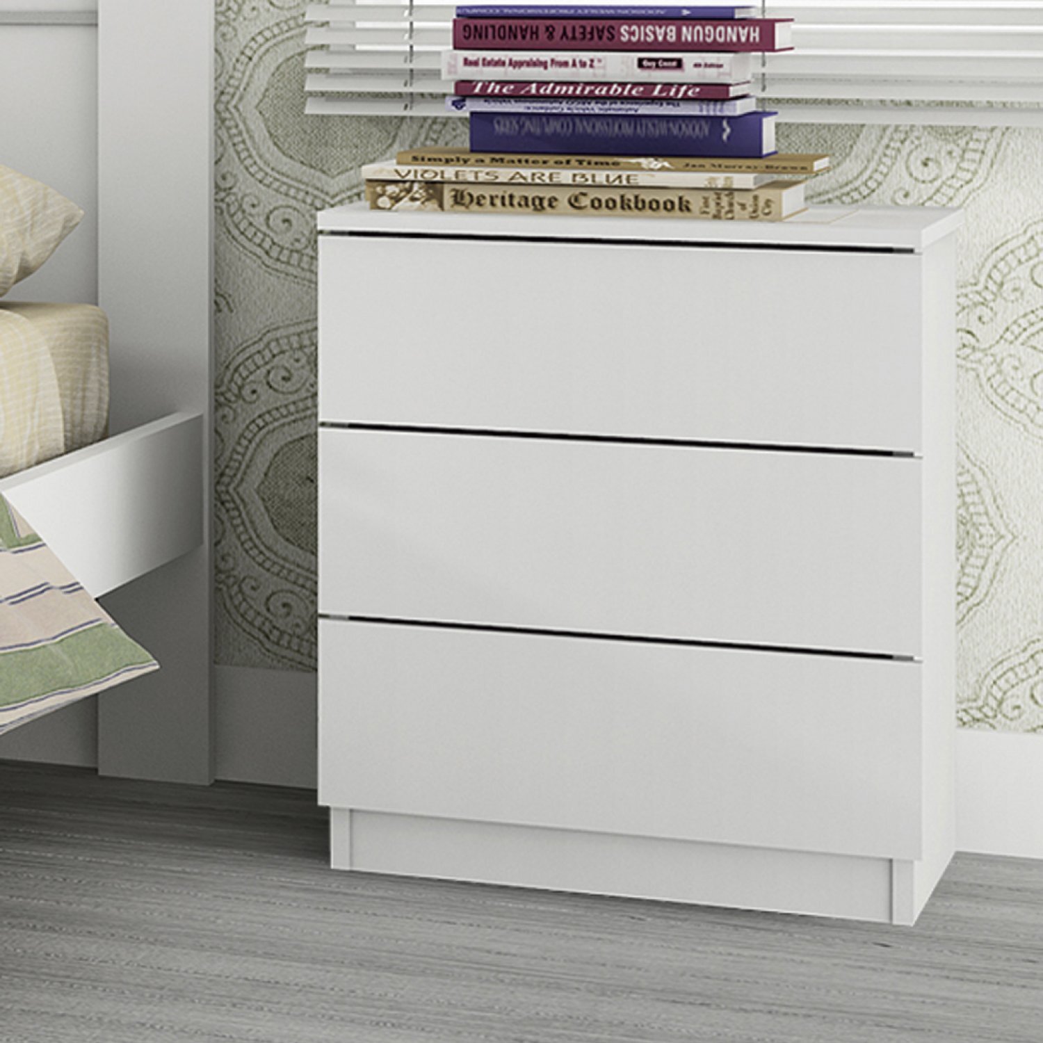 Criado Mudo 3 Gavetas Veronna Tcil Móveis Neve - MadeiraMadeira