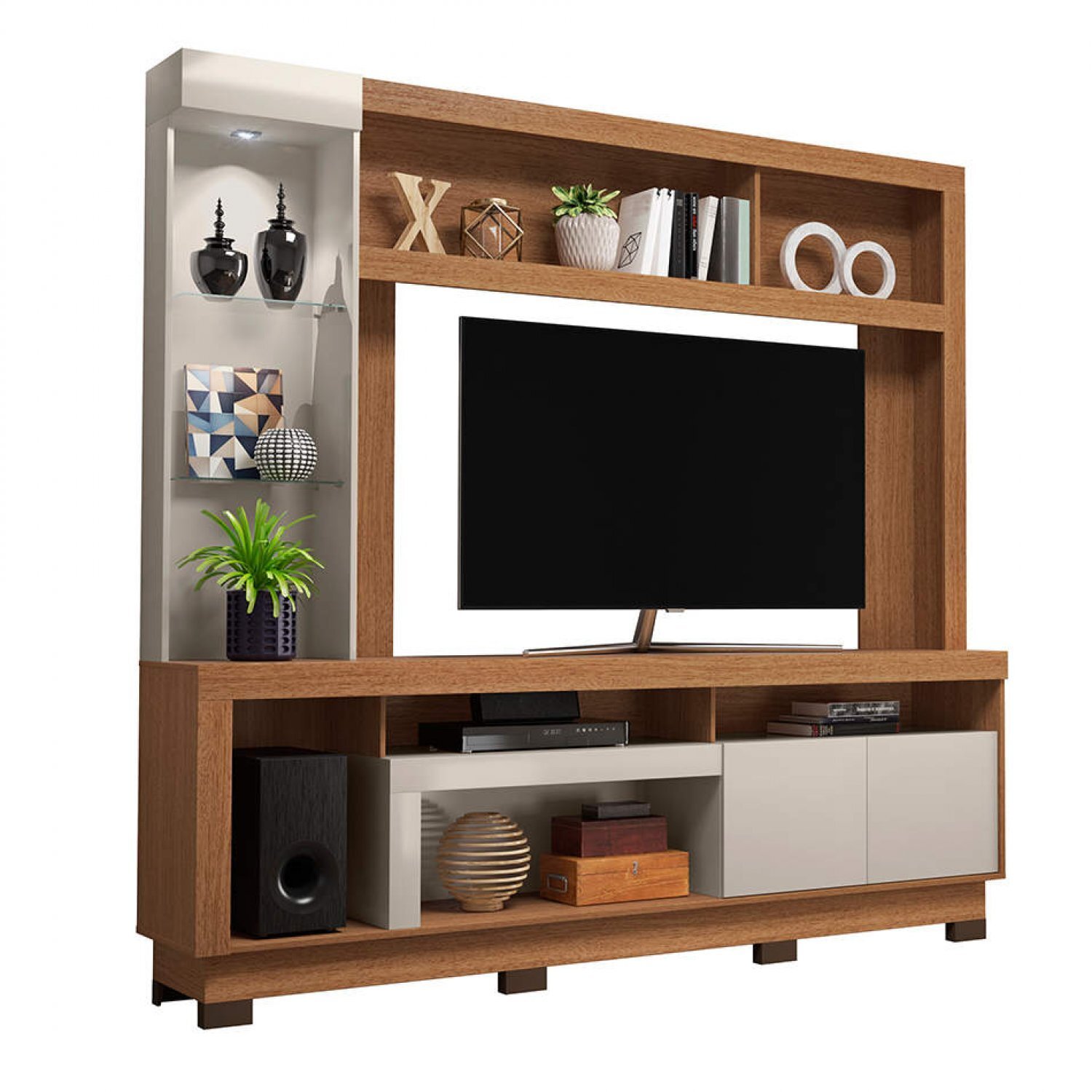 Estante Home para TV até 55 Polegadas com LED 2 Portas Iguatemi Colibri ...