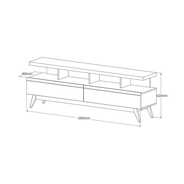 Rack Germai Vivare Wood 1.6 Off White/Nature TV 65 Polegadas:Off White ...