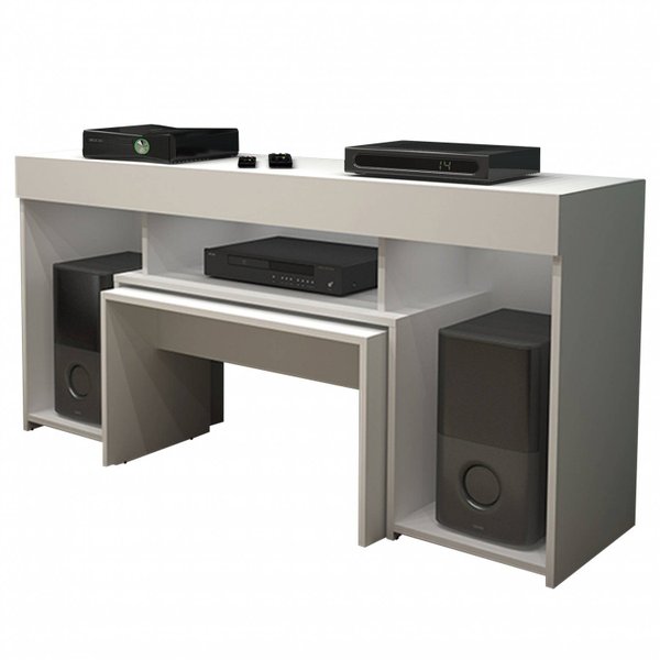 Rack com Mesa Embutida e Painel para TV até 55 Polegadas Ravena ...