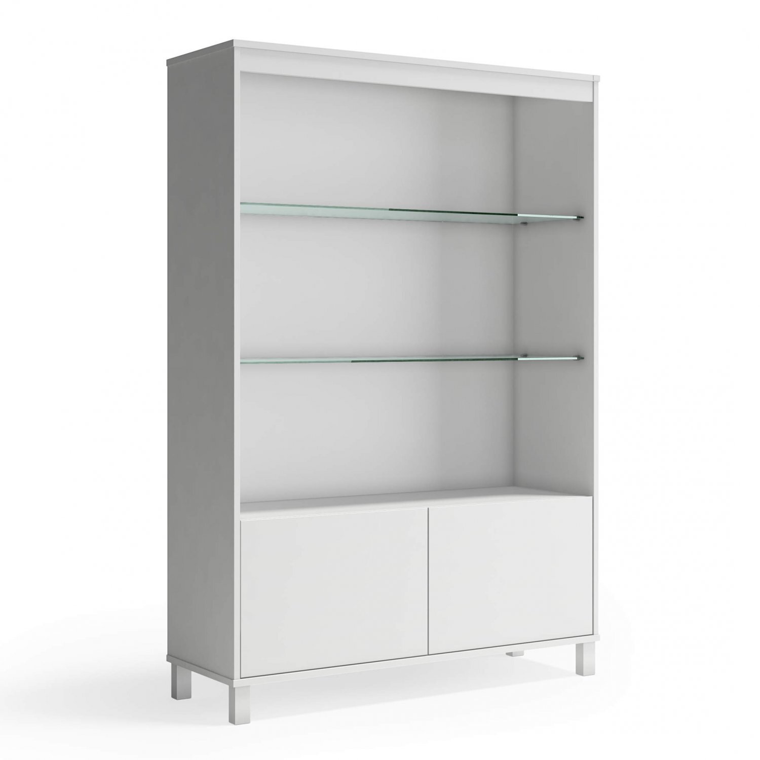 Estante Cristal 2 Prateleiras de Vidro 2 Portas Classe Glass P&C ...