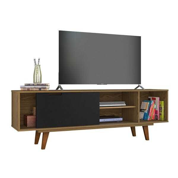 Rack Retrô Vintage Óregon Mel Freijo Ac/Preto Ac | MadeiraMadeira