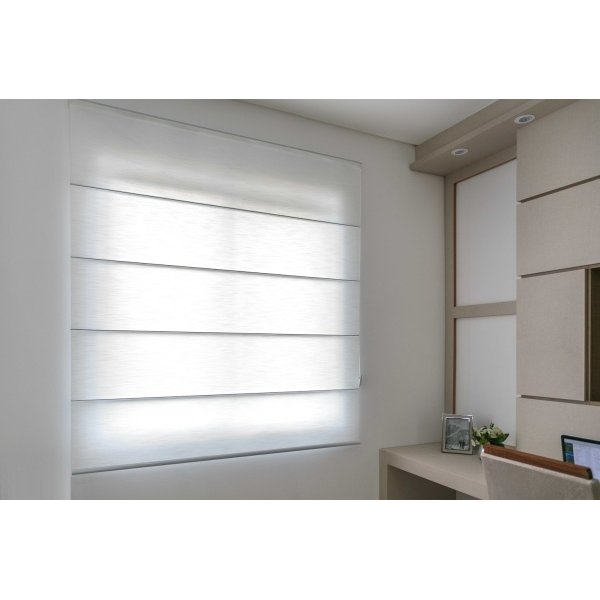 Persiana Romana (2,00Lar. x 1,50Alt.) Tecido Translucido Branco - Vogaflex | MadeiraMadeira
