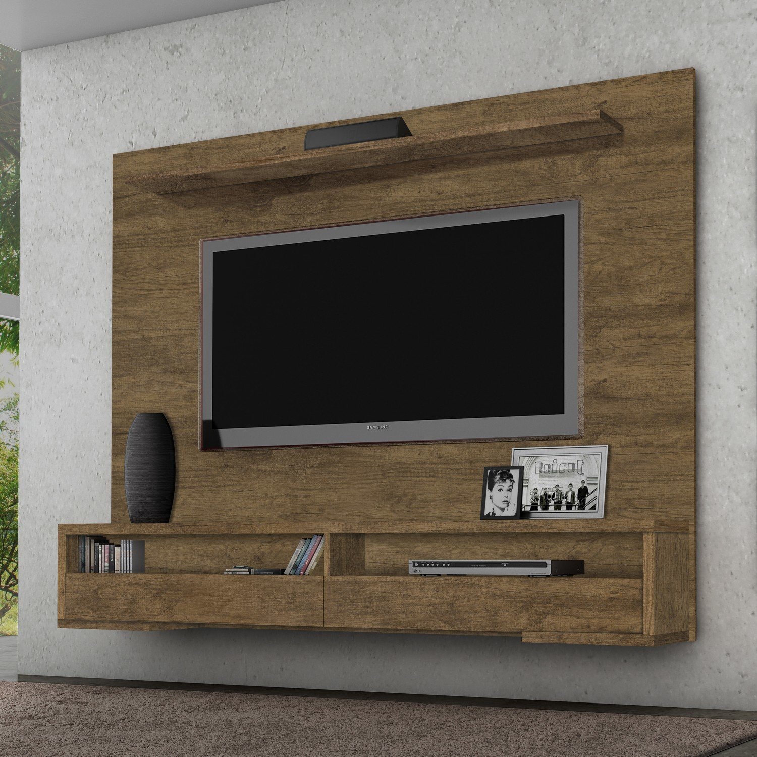 Painel para TV até 55 Polegadas com Nicho Michigan J&A Móveis Jequitiba ...