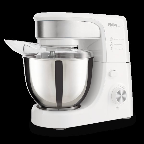 Batedeira Planetária Philco PHP500 Turbo Inox Branca 500W 220V Branco com Prata | MadeiraMadeira