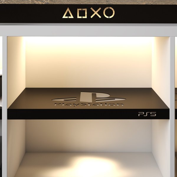 Rack Bancada Gamer Geek Madeira Branco Metal PS5 Com Led Incluso ...