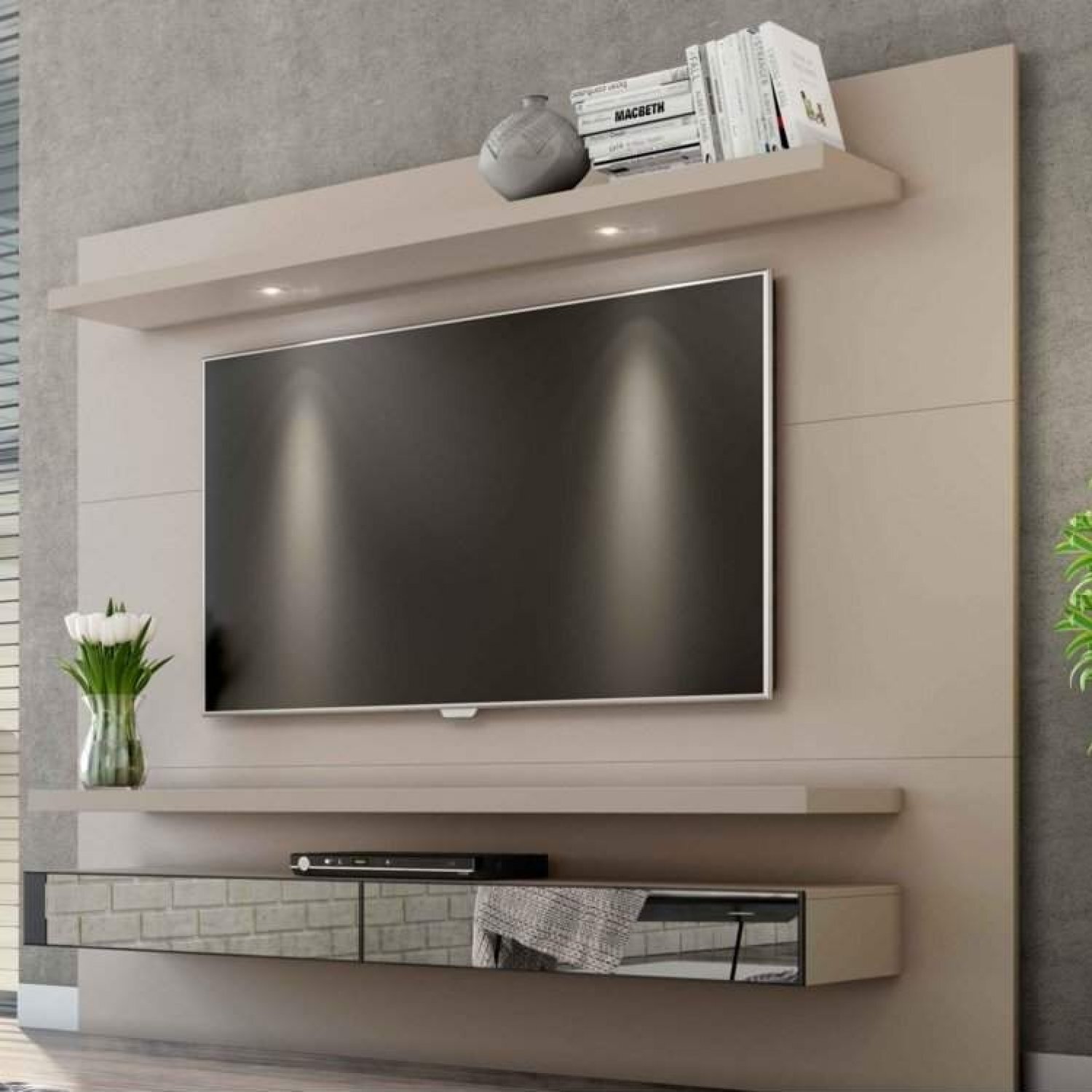 Painel para TV até 65 Polegadas com LED e Espelho Tamburato TB108E ...