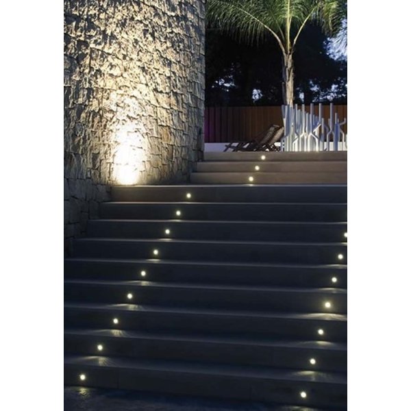 5 Balizador De Solo Escada Led Preto Inox Ip67 Externo Ali64 ...