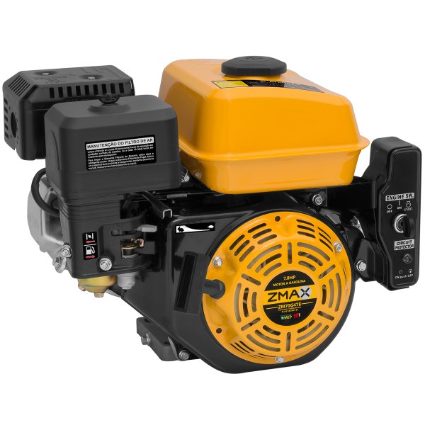Motor Estacionário Zmax 7Hp Gasolina Partida Elétrica 210Cc ...