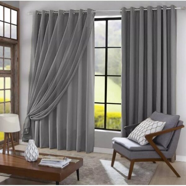 Cortina Blackout Com Voil 3 00 X 2 30 Cinza Cinza MadeiraMadeira Cortina Blackout Com Voil 3 00 X 2 30 Cinza Cinza MadeiraMadeira