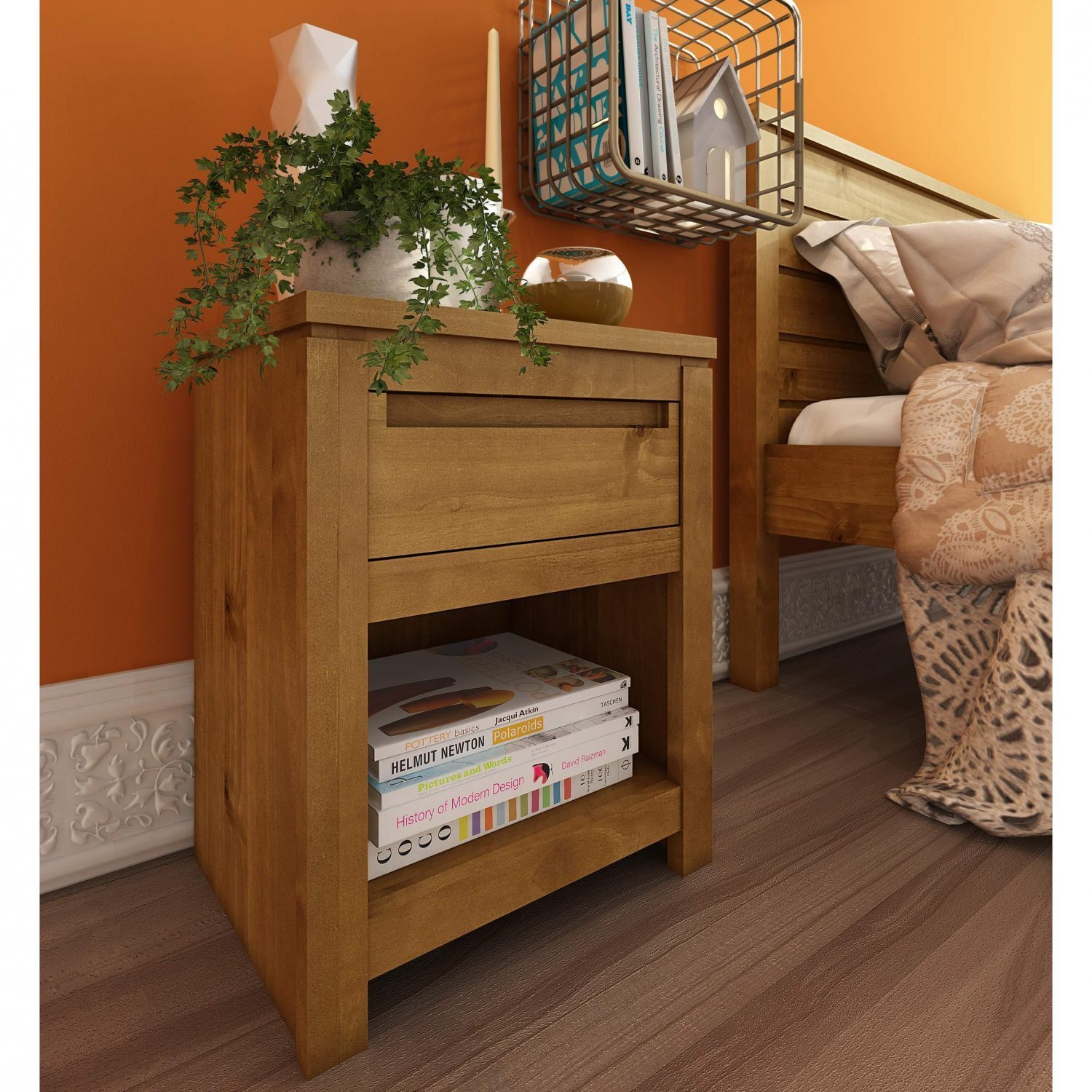 Criado Mudo 1 Gaveta e Nicho Madma ArteMobili Garapa | MadeiraMadeira