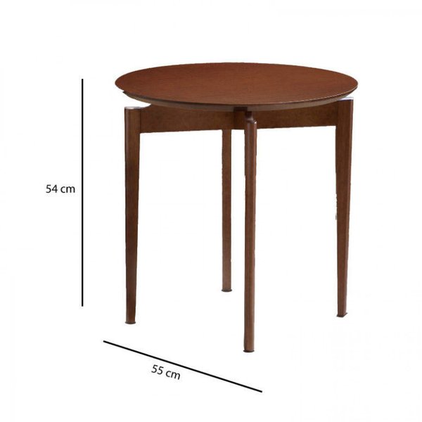 Mesa Lateral Redonda 54cm Scala Móveis Rafana Caramelo | MadeiraMadeira