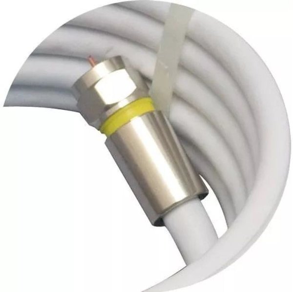 Cabo Rg6 Branco 10m Cabo Coaxial Rg06 Para Antena Tv Pronto ...