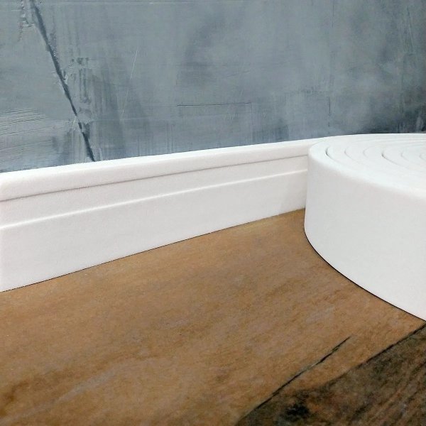 Rodapé EVA Autocolante Flexível 7cm x 1cm - 43 Metros ref Rp16 ...