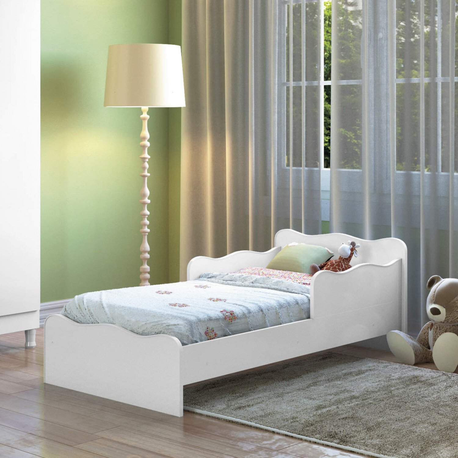 Mini Cama Infantil com Proteção Lateral Soneca Móveis Estrela Branco ...