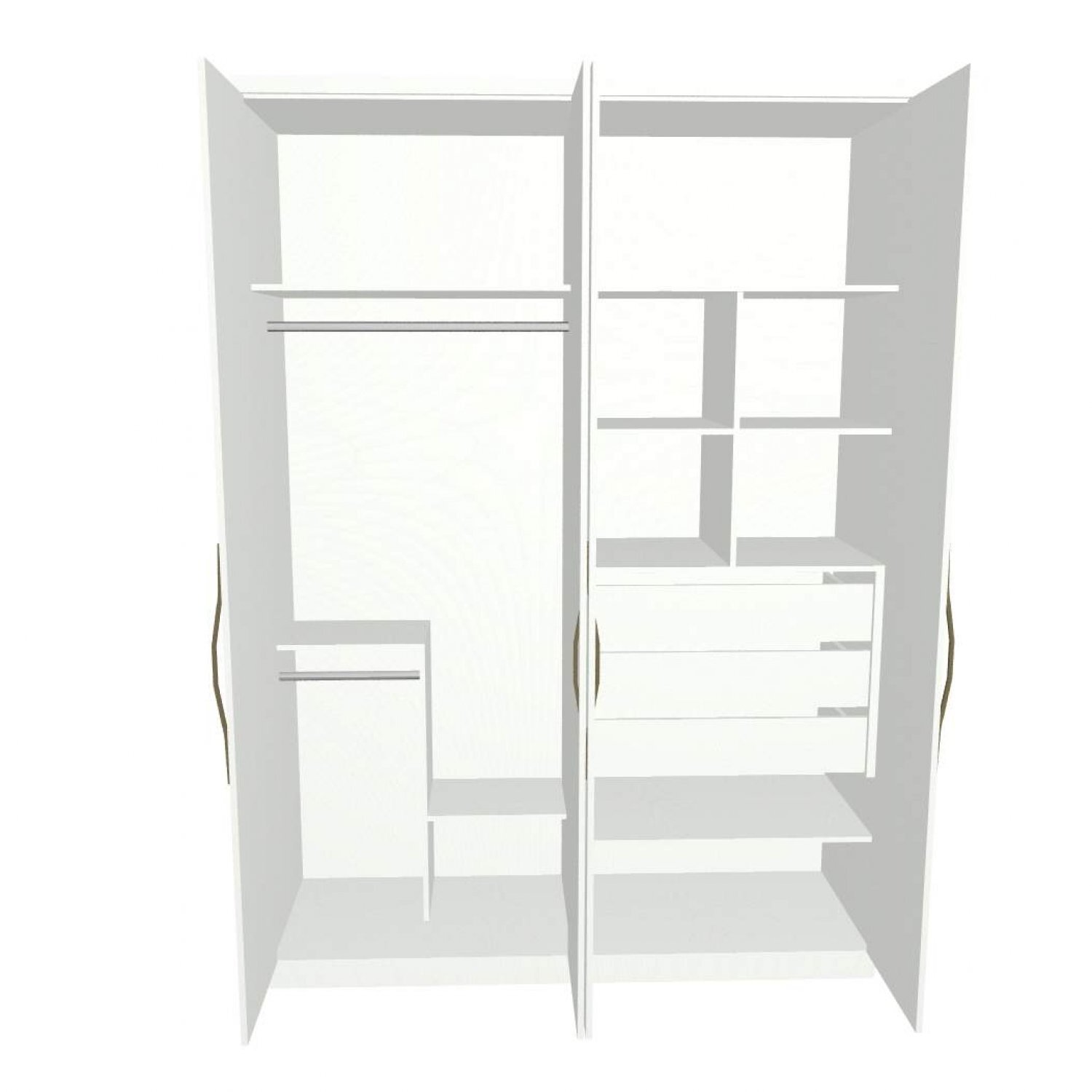 Guarda Roupa Casal 4 Portas 3 Gavetas Caribe Móveis Rimo Branco/Freijó ...