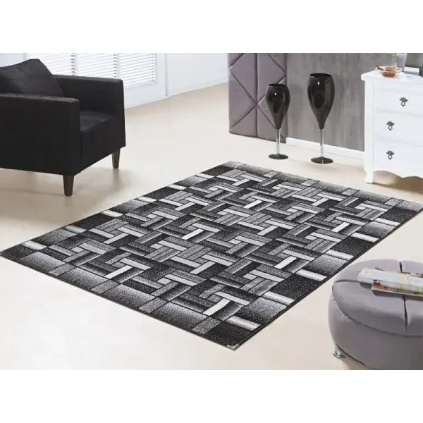 Tapete Sala Escritório 1,50 X 2,00 Antiderrapante Preto A-81 ...