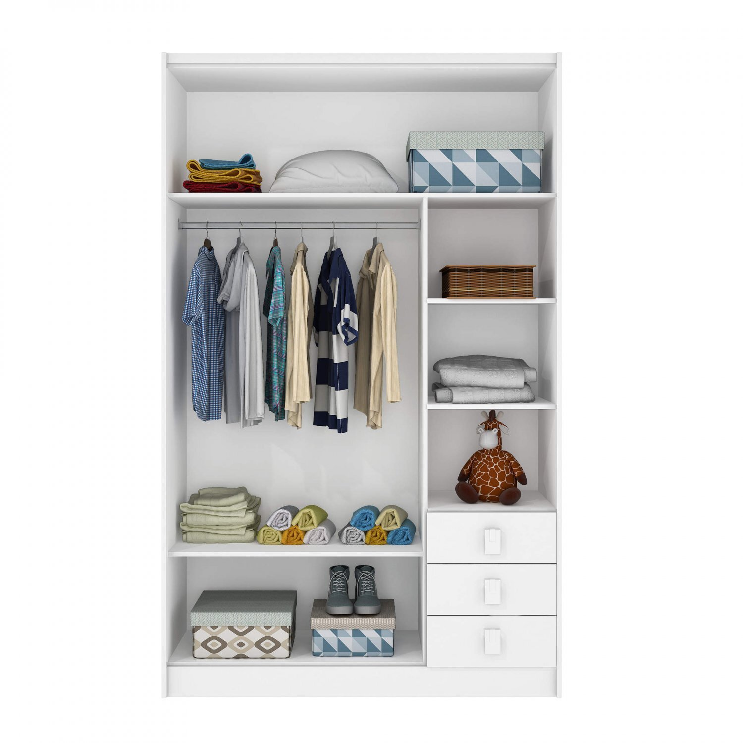 Guarda Roupa de Bebê 5 Portas 3 Gavetas Baby Móveis Percasa Flex Color ...