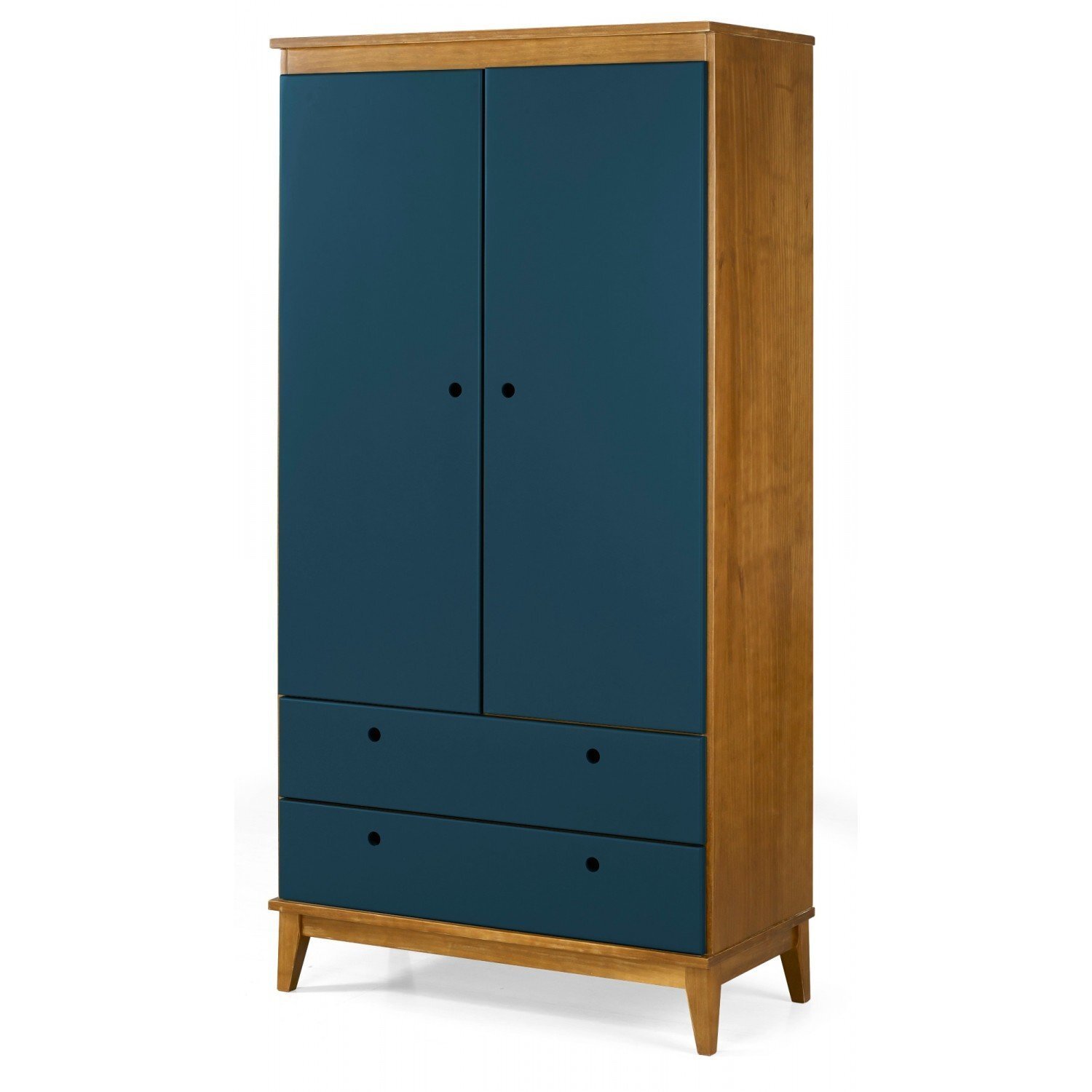 Guarda Roupa Solteiro 2 Portas 2 Gavetas Retrô Hendrix Maxima Nogal ...