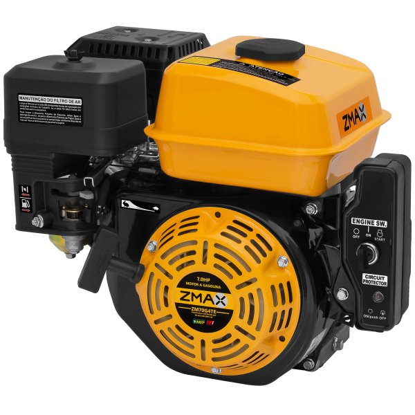 Motor Estacionário Zmax 7Hp Gasolina Partida Elétrica 210Cc ...