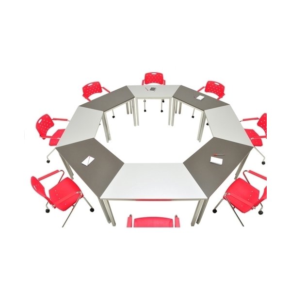 Mesa Treinamento Trapezoidal Modular - Cor Branca Branca | MadeiraMadeira