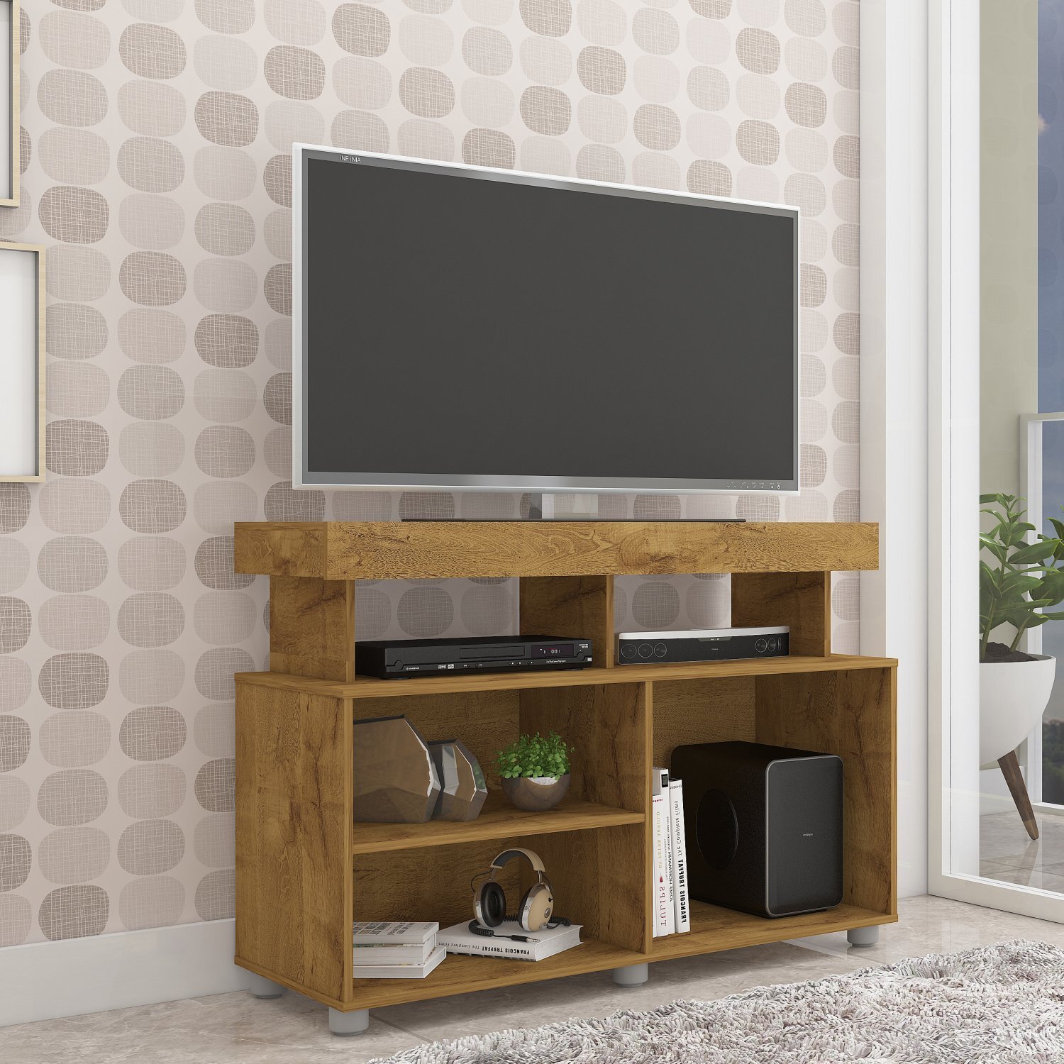 Rack para TV até 32 Polegadas Slim Permobili Mel - MadeiraMadeira