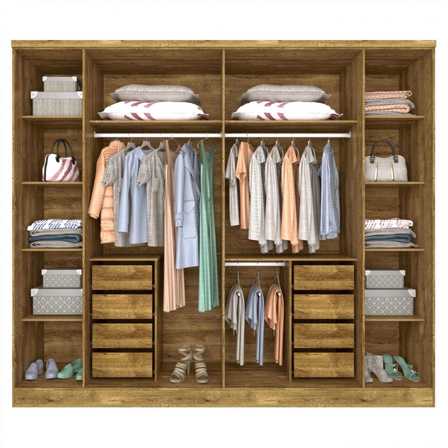 Guarda Roupa Casal 6 Portas 8 Gavetas Sevilla Tcil Móveis Ipê Rustic ...