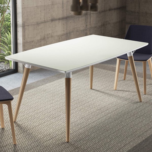 Mesa de Jantar Retangular Tampo de Vidro 140cm Valentinna Artesano Off ...